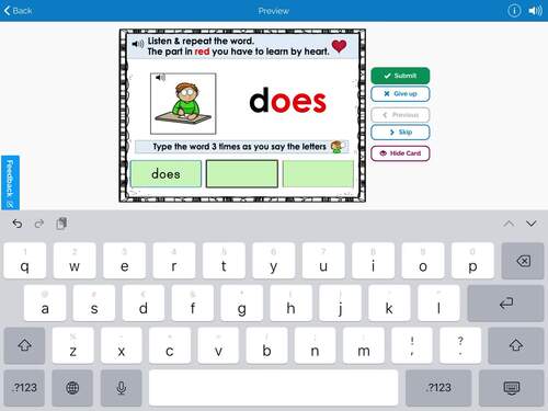 Red Words Heart Words Sight Words Spelling Boom Cards List 2 | Orton ...