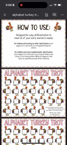 Alphabet Turkey Trot- Early Literacy Activity by Brianna's Little Learners