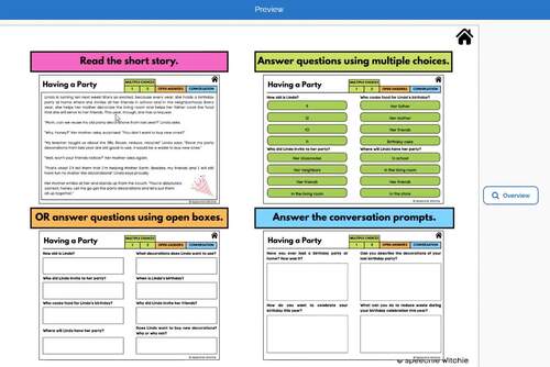 Earth Day Stories Reading Comprehension WH Questions Speech Therapy ...