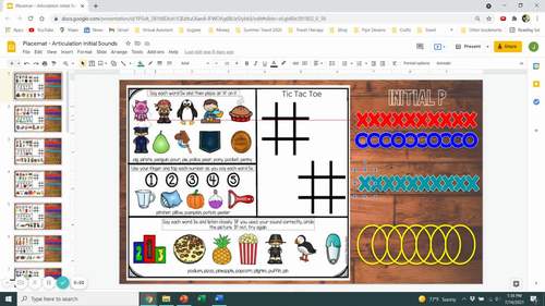 No Prep Google Slides™ Articulation Placemats Bundle by Speech Therapy ...