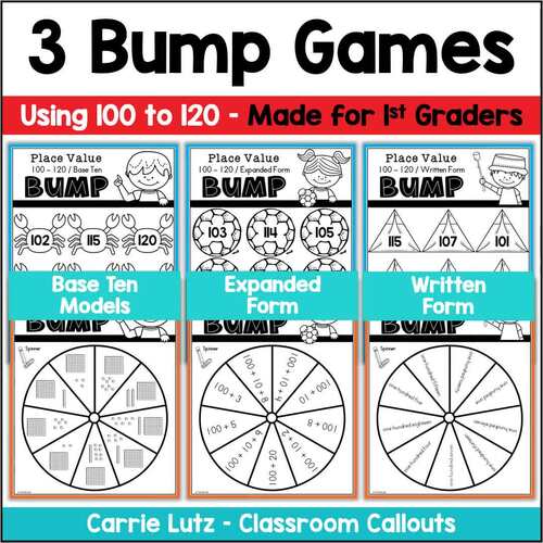100 to 120 | Hundreds, Tens and Ones Place Value Games for First Grade