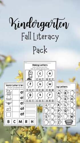 Kindergarten Fall Literacy Pack by Flower Power Teacher | TPT