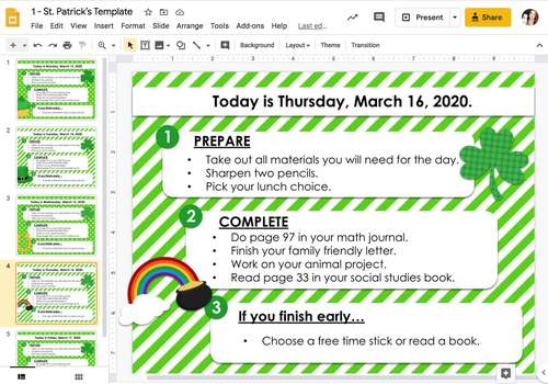 Editable Morning Work Presentation Google Slides PPT Templates | St ...