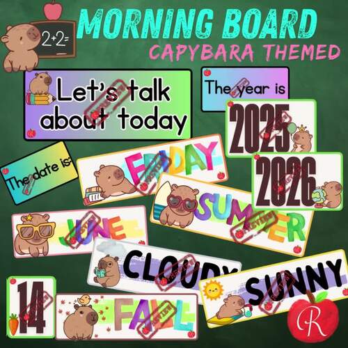 Morning Board Calendar| Capybara | Days,Months, Weather, Season ...