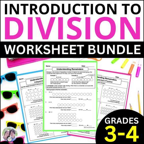 Introduction to Division Worksheets With & Without Remainders Simple ...