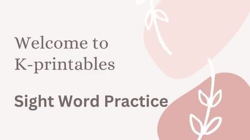 Sight Words Practice Worksheets (20 pages/20 sight words) by KPrintables