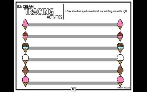 Summer OT Visual Motor Tracing - ICE CREAM by the OT files | TPT