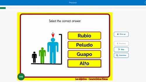 Boom Cards: Los Adjetivos - Características Físicas - Vocabulary ...