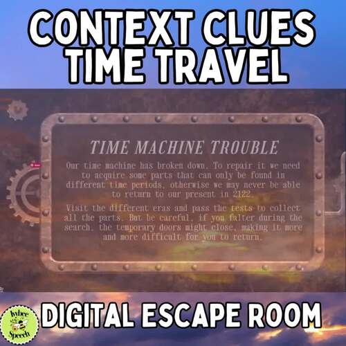 Context Clues Time Travel Tier 2 Vocabulary Digital Escape Room | TPT