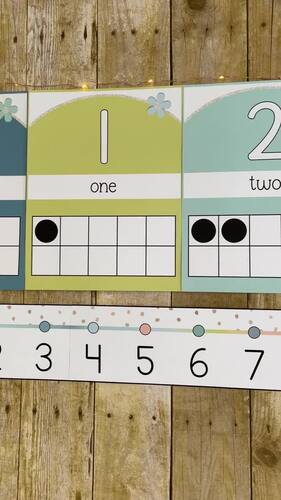 Hello Calm Number Posters with Ten Frames & Number Line | Editable ...