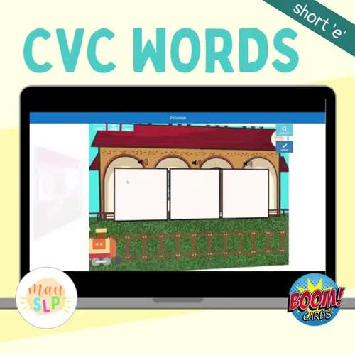 CVC Blending (Short e) Boom Cards™ by Mau SLP | TPT
