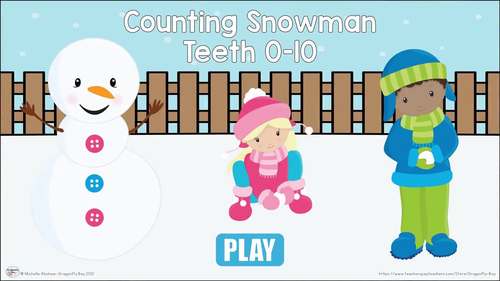 Winter Counting Snowman Teeth 0 to 10 for PowerPoint™ Google Slides™ Boom™