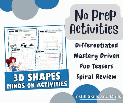 3D Shapes Activities and Enrichment Worksheets by Instill Skills and Drills