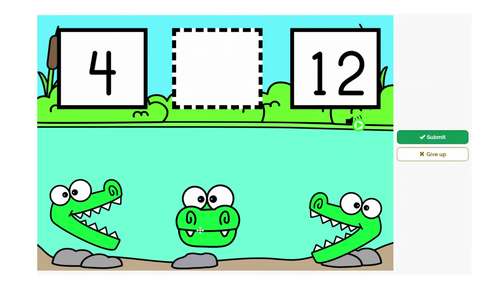 Comparar Numeros con cocodrilos 1 - 100 Boom Cards™ | Digital Task Cards