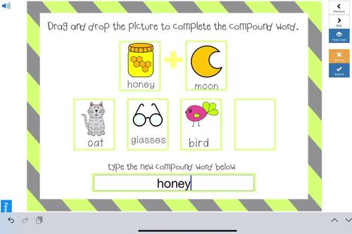 Making Compound Words with Pictures BOOM Cards by Erin J Murray