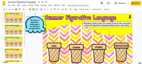 Figurative Language Activity {Summer Themed: Build an Ice Cream}
