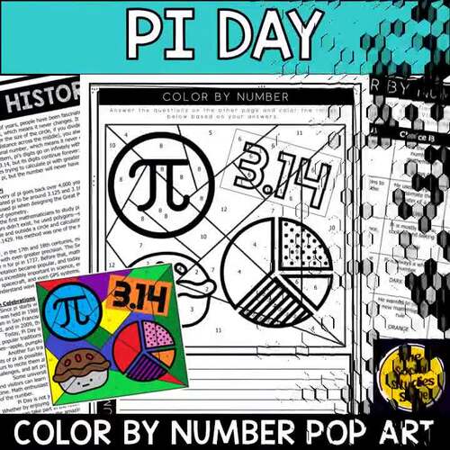 Pi Day Color by Number Reading Comprehension Activity - Circles and Math