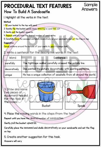 Procedural Text Examples - Ten Reading Samples with Comprehension Procedural Text Examples - Ten Reading Samples with Comprehension