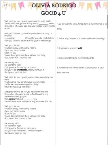 Songs ESL Worksheets | Set of 5 popular songs | Listening activities