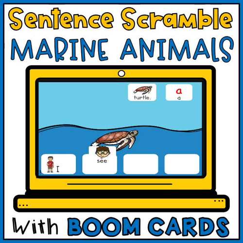 Sentence Building with Visuals Boom Cards - Sentence Scramble Writing ...