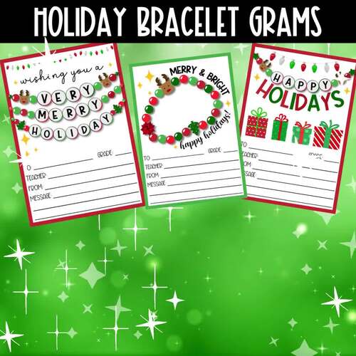 Christmas Holiday Candy Cane Bracelet Grams Winter Fundraiser PTA PTO Flyer