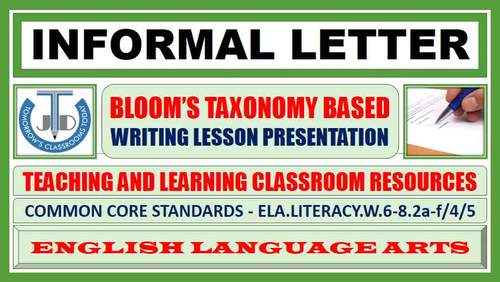 INFORMAL LETTER WRITING: READY TO USE PRESENTATION by JOHN DSOUZA