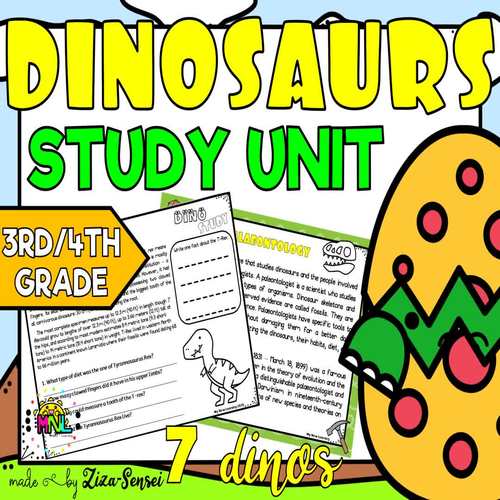 Dinosaurs Science Research Study Unit Pack Aus U.K. Ame by My New Learning