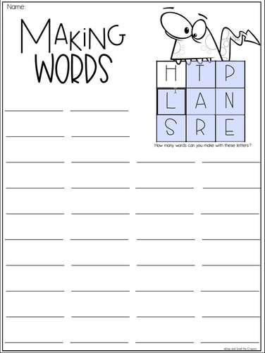 Making Words Editable by Stop and Smell the Crayons | TPT