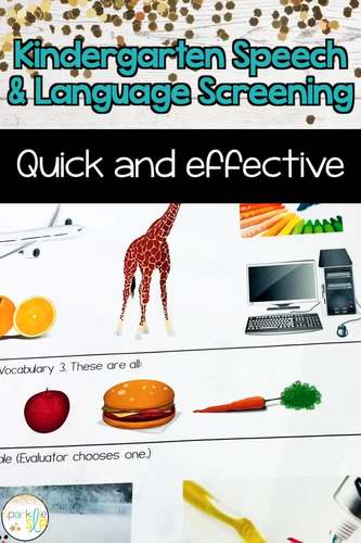 Kindergarten Speech Therapy Screener | Digital + Printable | TPT
