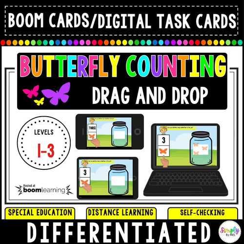 Butterfly Counting 1-10 l Drag and Drop l Boom Cards™ l Interactive ...