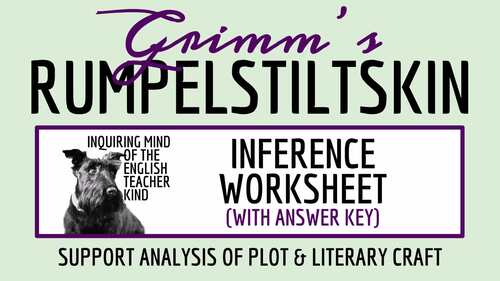 "Rumpelstiltskin" Close Reading Analysis Worksheet (Grimm's Fairy Tale ...