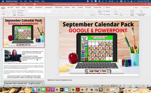 September 2022 Google and PowerPoint Digital Calendar/Morning Meeting