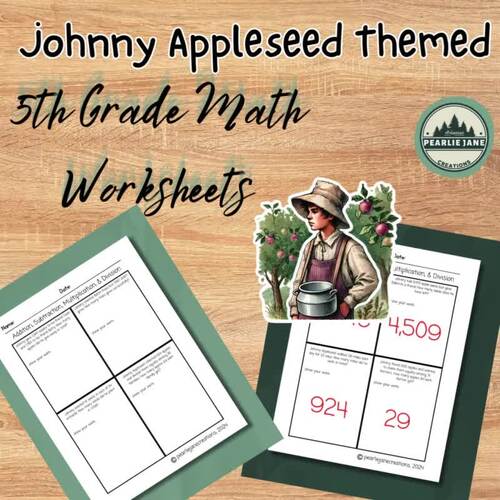 Johnny Appleseed Math Word Problems for 5th Graders by Pearlie Janes ...