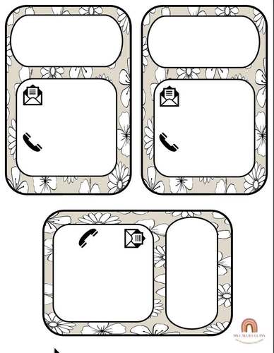 Teacher Contact Cards- Family Communication BOY/ Open House- Pastel Florals