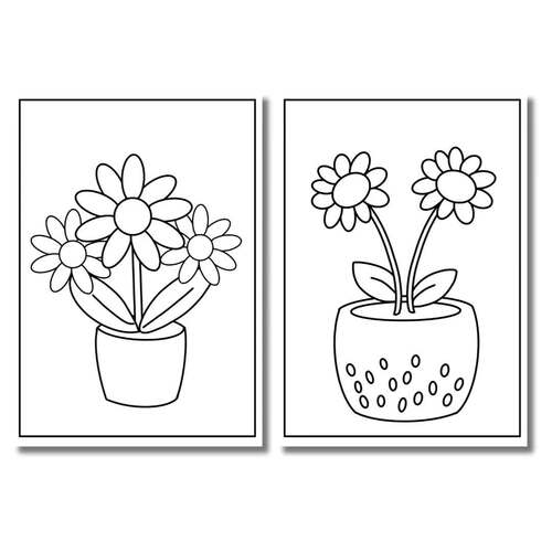 Cute Flowers Coloring Pages, Coloring Sheets, Preschool, Worksheets