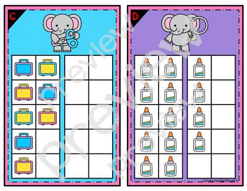 School Elephants - Double Ten Frames Math Scoot Activity 0 to 20 - Teen ...