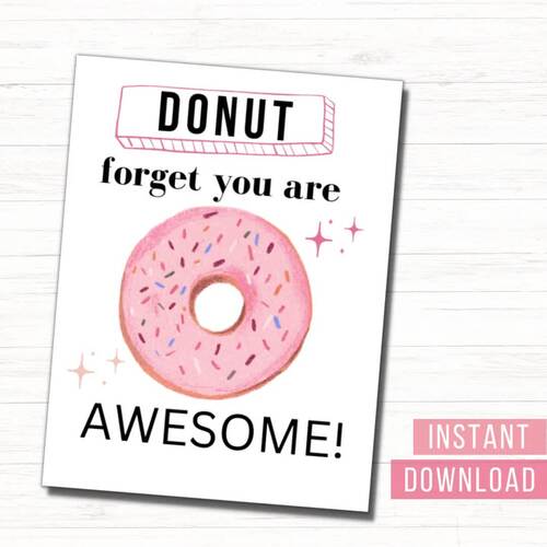Donut Valentine's Day cards- Printable Valentine's Day cards for kids