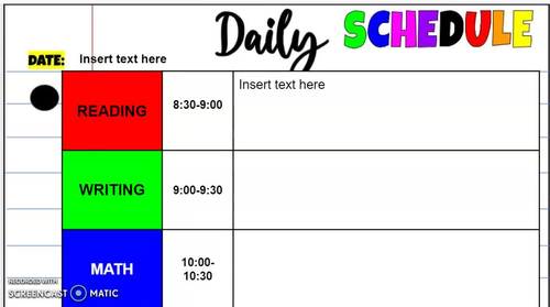 Daily Schedule Digital Google Slides Editable class schedule | TPT