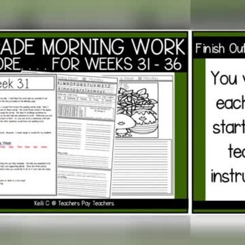 1st Grade Morning Work and More Weeks 31 - 36 by Kelli C | TPT