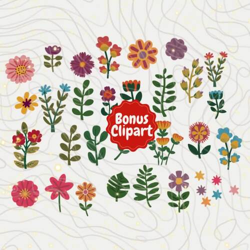 7 colors Boho Wild Flowers Alphabet Autumn, bulletin board letters font