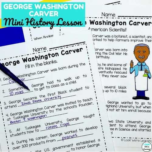 Black History Lessons: Digital + Print George Washington Carver History ...