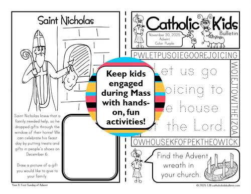 Catholic Mass Activities | Catholic Kids Bulletins + Games, Reading ...