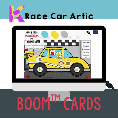 Race Car K Articulation | Boom™ Cards + Printable Worksheets | Speech ...