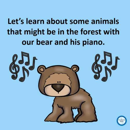 Elementary Music Lesson, Activities, The Bear and the Piano, Game, Coloring