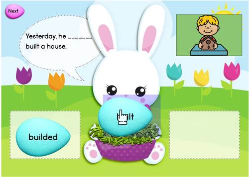 Present Progressive-ING & Irregular Past Tense Verbs (Boom Cards ...