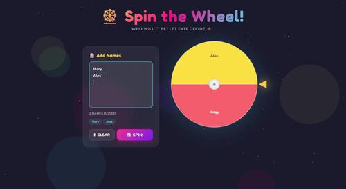 Spinning Wheel Name Picker — Digital Random Student Selector by ...