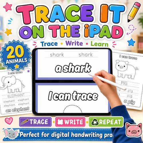 Animal Tracing & Writing Worksheets | Preschool Handwriting & ESL