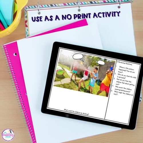 Inferencing With Picture Task Cards For The Seasons By The Dabbling 