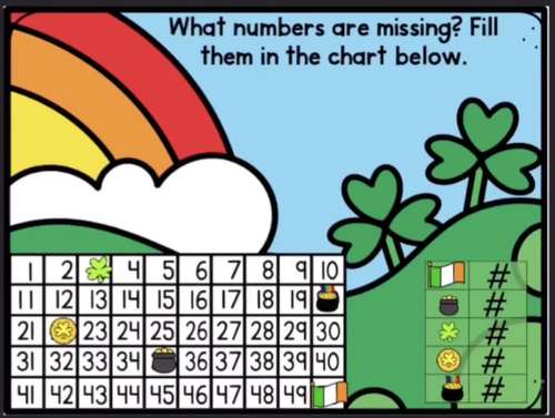St. Patricks Day 120 Chart Digital Math by I Love 1st Grade | TPT