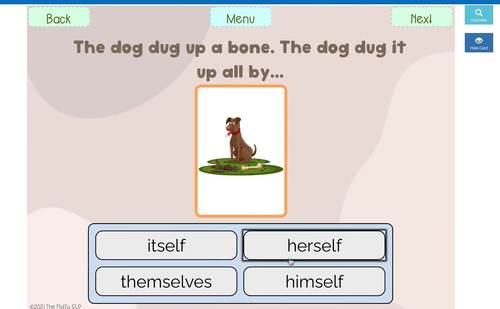 Reflexive Pronouns - Digital Activity (Boom™ Cards) - Speech Therapy